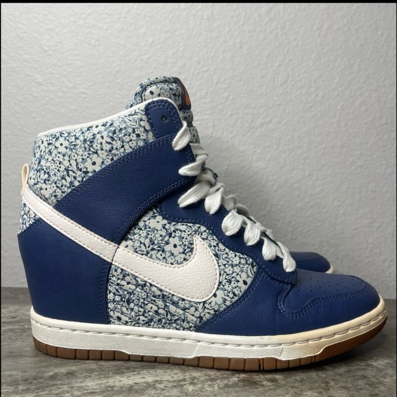 Nike | Shoes | Rare Nike Sky Hi Dunks Liberty Of London Blue Floral Ws ...